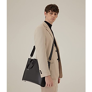 HYOJI Messenger Bag for Men –Vegan Leather Laptop Horizontal Bag for Women Fits 16In Laptop – Crossbody Bag Men Shoulder Bag with Shoulder Strap