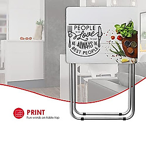 Home Basics TT39161 Foldable TV Tray Table, 19.0 x 15.0 x 26.0, for The Love of Food (White)