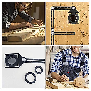 Amenitee Six-Sided Aluminum Alloy Angle Measuring Tool - Universal Opening Locator-Universal Ruler - Full Metal Multi Angle Measuring Tool-Upgraded Aluminum Alloy Ruler (six sides)