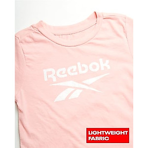 Reebok Baby Girls' Pants Set - 3 Piece Fleece Lined Sweatshirt, Graphic Tee and Jogger Pants for Infant and Toddler (12M-6X), Size 3T, Light Grey Heather