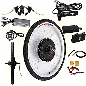 Electric Bike Conversion Kit, 48V 1000W/ 36V 350W/ 36V 250W E-Bike Conversion Kit Front/Rear Wheel Electric Bicycle Motor Kit Bike Hub Motor for 26"/20" Bike (48V 1000W Rear Wheel for 26")