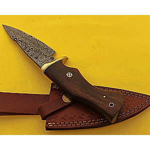 Smart & Sharp Custom Handmade Damascus Steel Hunting Knife / Bowie Knife SS-17373(Rose Wood) (Rose wood)