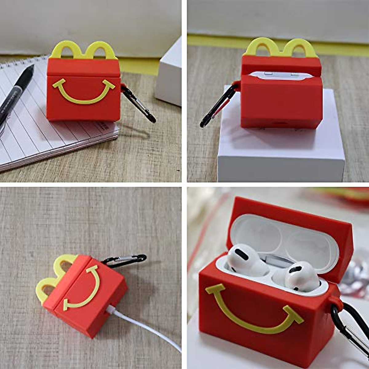 Aliaaa AirPods-3 Case Silicone Cover Funny Cute Chic Food French Fries Scratch Resistant Silicon Skin with Keychain Kids Girls Teens Boys (Red Fries)
