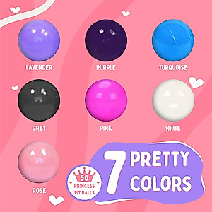 Playz 50 Mini Ball Pit Balls - Princess Edition - Soft, Plastic Mini Play Balls - Small, No Sharp Edges, Super Safe, Phthalate & BPA Free