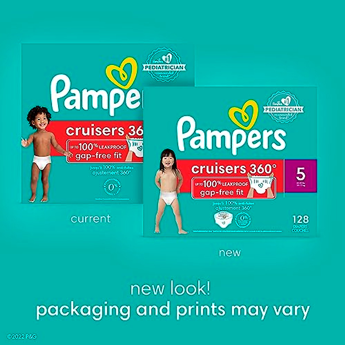 Pampers Diapers Size 7, 88 Count - Pull On Cruisers 360° Fit Disposable Baby Diapers with Stretchy Waistband, Packaging & Prints May Vary