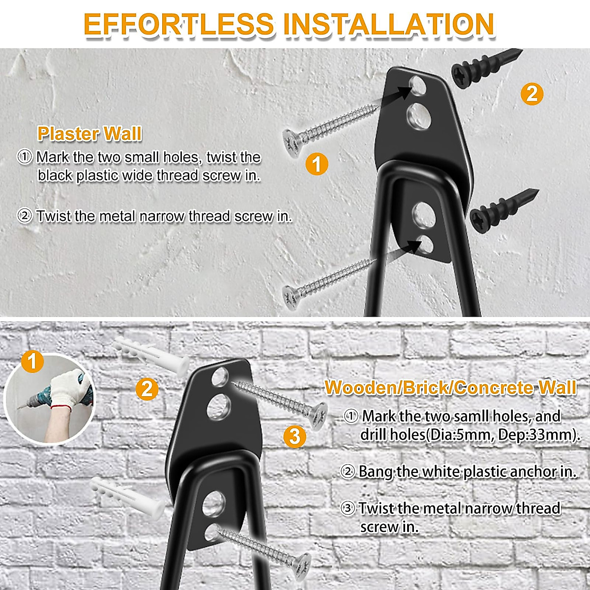 REMIAWY Garage Hooks Heavy Duty, Steel Utility Garage Storage Hook 6 Pack, Wall Mount Double Tool Hangers with Anti-Slip Coating for Hanging and Organizing Ladder Bike, Garden Tools, Bulk Items