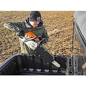SuperATV Chainsaw Mount for Polaris Ranger and Polaris General (All Years and Models) | Includes Latch & Go Tie Downs for Easy Install | Made from Heavy-Duty UHMW | UV-Resistant Powder Coating