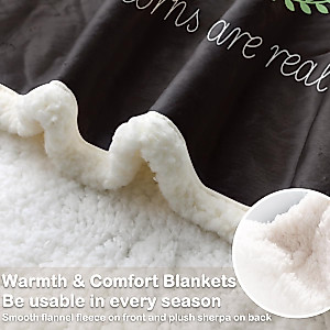 Sleepwish Cute Plush Unicorn Soft Blanket Girls Cartoon Unicorn with Flowers Fleece Blanket Black Sherpa Blanket Unicorn Gifts for Kids Adults Women,Baby(30"x40")