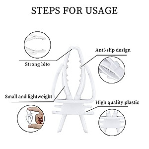 WishLotus Bird Cage Feeding Clips, 4 PCS Plastic Durable Parrot Fruit Vegetable Clips Bird Cage Food Holder Mini Bird Cage Feeder for Pet Birds and Parrot Feeding Bird Cage Accessories (A)