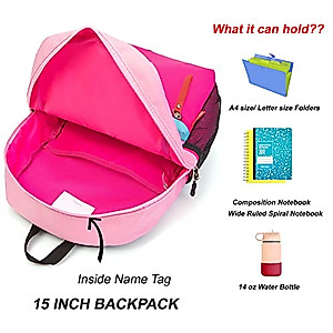 HawLander Preschool Backpack for Toddler Girls, Kids School Bag, Ages 3 to 7 years old, Small, Pink