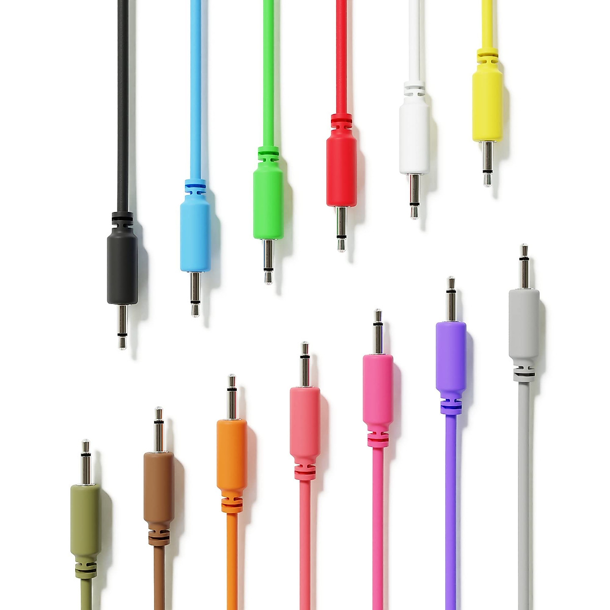 ExcelValley - Mono Modular Patch Cables TS 3.5mm 1/8 inch Eurorack Synthesizer [10-Pack | 15 cm - 5.91"]