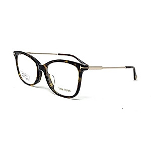 Eyeglasses Tom Ford FT 5510 052 Shiny Classic Dark Havana Front, Rose Gold Templ