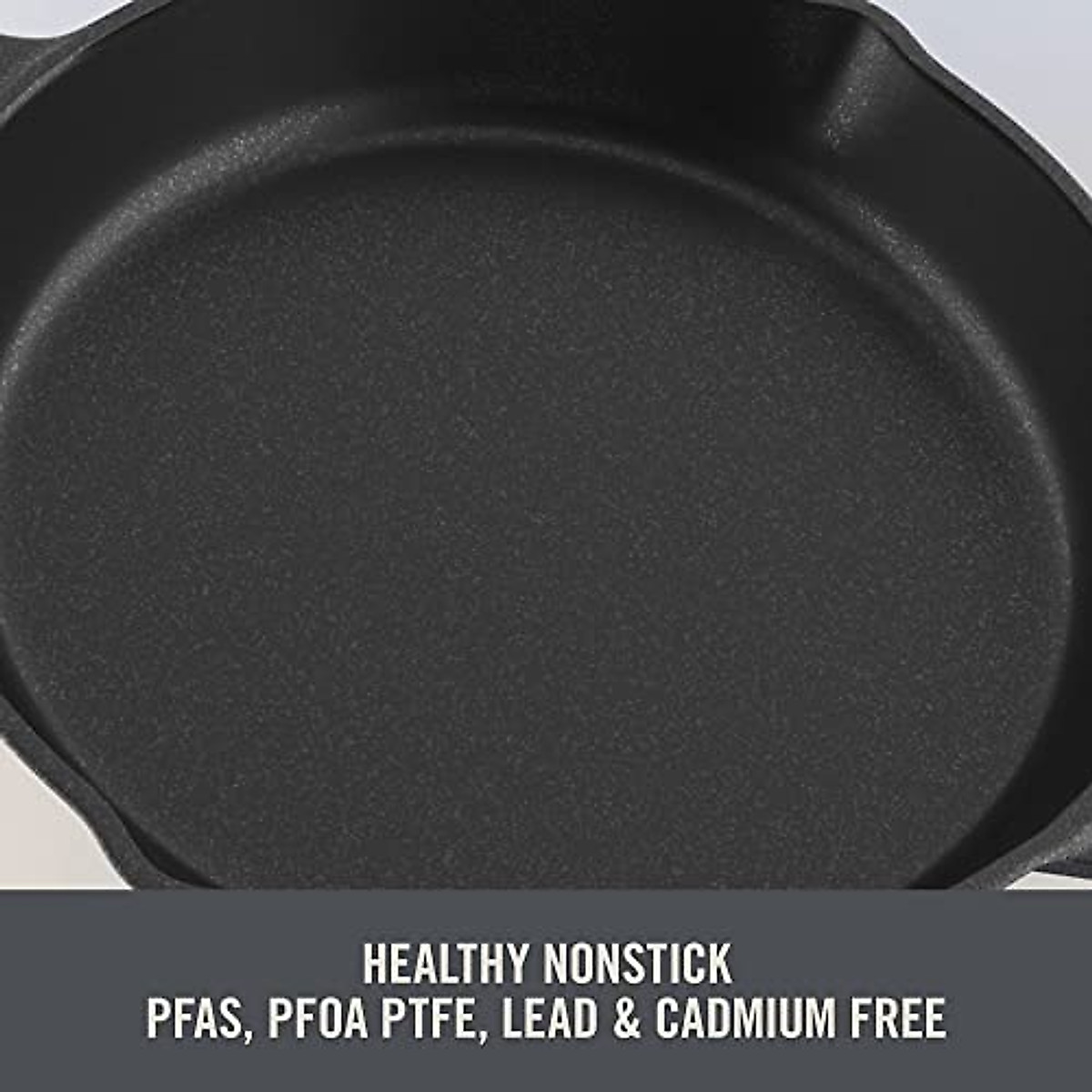 Zakarian by Dash 11 Inch Nonstick Cast Iron Skillet, Titanium Ceramic Coated Frying Pan, Blue