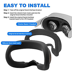 NexiGo Silicone Fit Pack and Lens Protect Cover Set for Oculus Quest 2, Fit Pack Pad with VR Lens Cover, Sweat-Proof, Non-Slip, Anti-Scratch for Oculus Quest VR Accessories Set