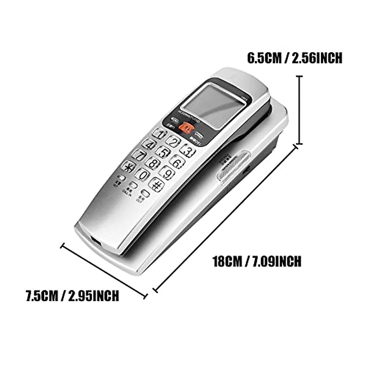 Ymiko FSK/DTMF Caller ID Teleph1 Corded Ph1 Desk Put Landline Fashion Extension Teleph1 for Home, Hotel, Office (银色)