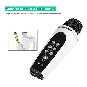 Voice Changer Microphone, Microphone Mic Voice Changer Microphone Microphone Karaoke Speaker with 4 Voice Conversion Modes for Smartphone PC