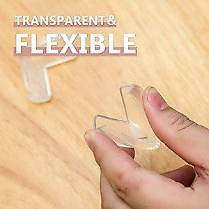 8 Pack Corner Protector for Baby, Clear Furniture Corner Guard & Edge Safety Bumpers for Table Edges & Sharp Corners - Baby Proofing (L Shape)