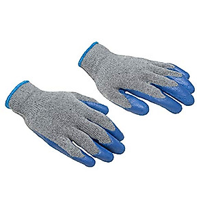 G & F Products - 3100L-DZ-Parent 12 Pairs Large Rubber Latex Double Coated Work Gloves for Construction, gardening gloves, heavy duty Cotton Blend Blue