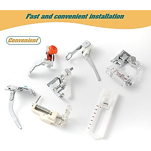 Aiskaer 48Pcs Sewing Machine Presser Feet Sewing Foot Set for Brother, Babylock, Singer, Janome, Elna, Toyota, New Home, Simplicity, Kenmore