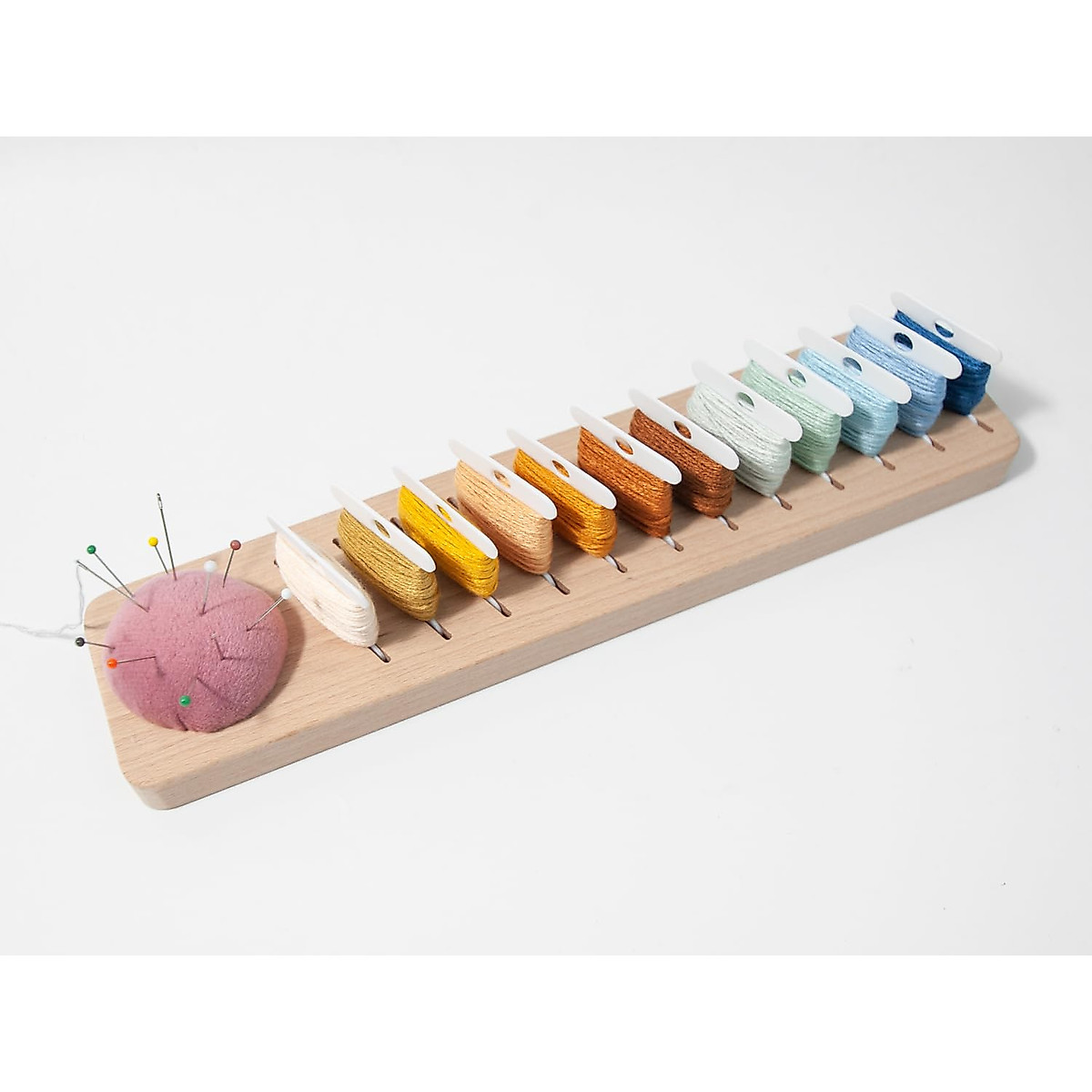 Lampstop Bobbin Rack for Embroidery Floss Beech Wood Floss Organizer (Rectangle)