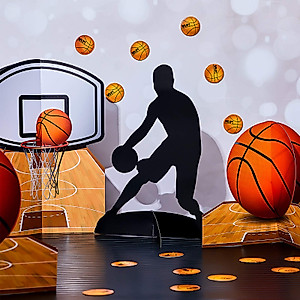 24 Pieces Basketball Centerpieces Basketball Table Decorating Slam Party Supplies Basketball Player Silhouette Basketball Cutouts Basketball Graduation Rave Party Decorations for Birthday Baby Shower