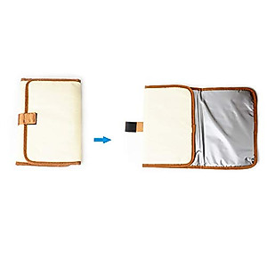 KZNI Leather Diaper Bag Backpack, Nappy Bag Baby Bags for Mom Unisex Maternity Diaper Bag with Stroller Hanger|Thermal Pockets|Adjustable Shoulder Straps|Water Proof| LargeCapacity (Brown)