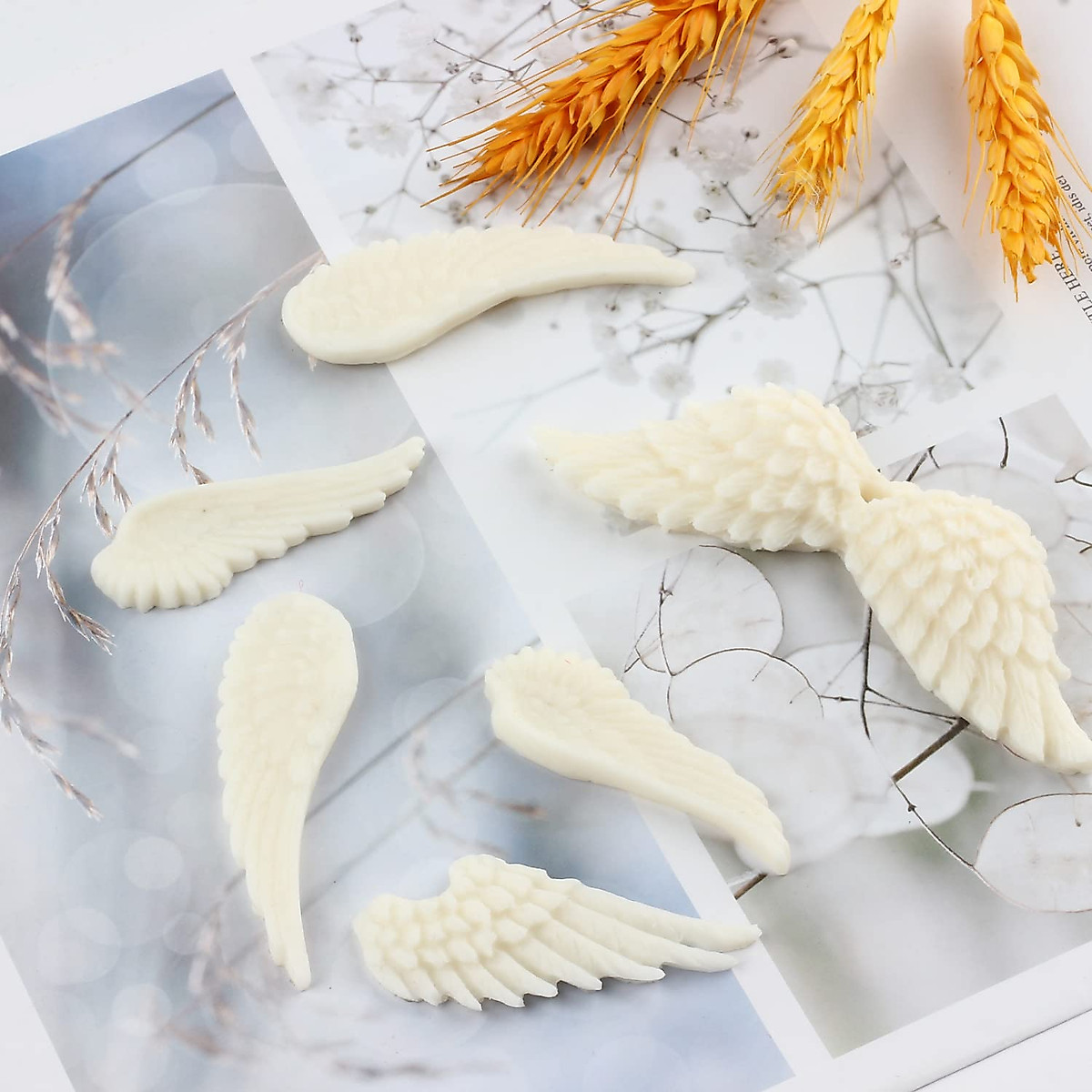 Mujiang Angel Wings Fondant Silicone Molds For Cake Decorating Chocolate Candy Resin Clay Set Of 4