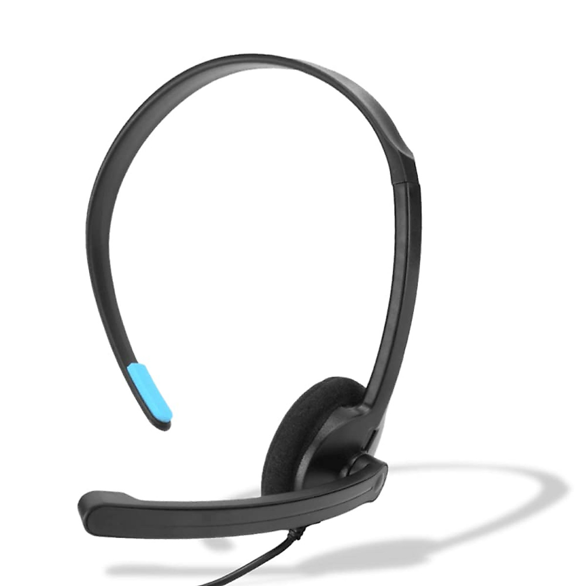 Call Center Headset, 3.5mm 360 Degree Rotating Earmuffs Retractable Headband MIC Service Call Center Headphone for Computers Phones Desktops PC Tablet Office Home