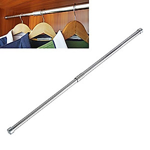 BESPORTBLE Shower Curtain Rod Stainless Steel Clothes Rod, Adjustable Telescopic Hanging Rod Wardrobe Storage Rod Rack Hanger Finishing Hanging Rod Clothing Storage Rod Rack (54-103cm) Curtain Rods