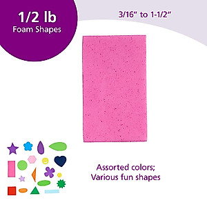 Colorations Bucket of Fun Foam Shapes Multicolor Arts and Crafts Material for Kids (1/2 lb.)