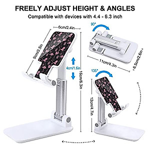 Flamingo Grass Cell Phone Stand for Desk Foldable Phone Holder Height Angle Adjustable Sturdy Stand White-Style
