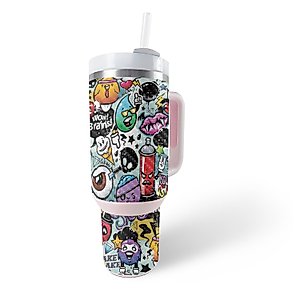 MightySkins Skin Compatible with Stanley The Quencher H2.0 FlowState 40 Oz Tumbler - Puppy Fall | Protective, Durable, and Unique Vinyl Decal wrap Cover | Easy to Apply, Remove, and Change Styles