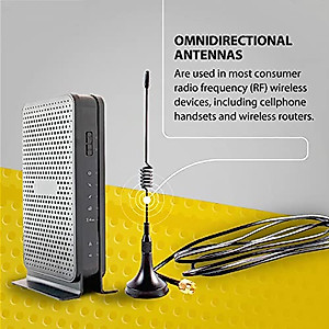 Electrodepot 433 MHz Unity Gain Omni, 6 Inches Antenna with Magnetic Base and Male SMA Connector Antenna Kit – Impedance 50 Ohms Garage Gate Door Opener Antenna