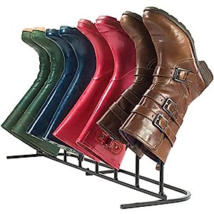 Solid Aim Tools 4-Pair Boot Rack ,Boot Organizer Creative Indoor/Outdoor Wrought Iron Boot Rack Stand , Elegant & Steady Boot Organizer By Present Natural.