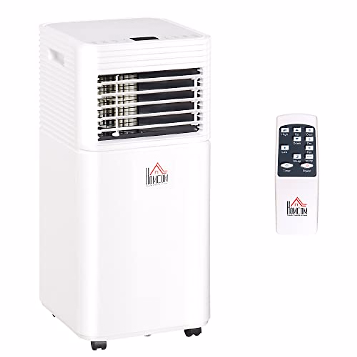 HOMCOM 10000 BTU Mobile Portable Air Conditioner for Cooling, Dehumidifier, and Ventilating with Remote Control, for Home Office, White
