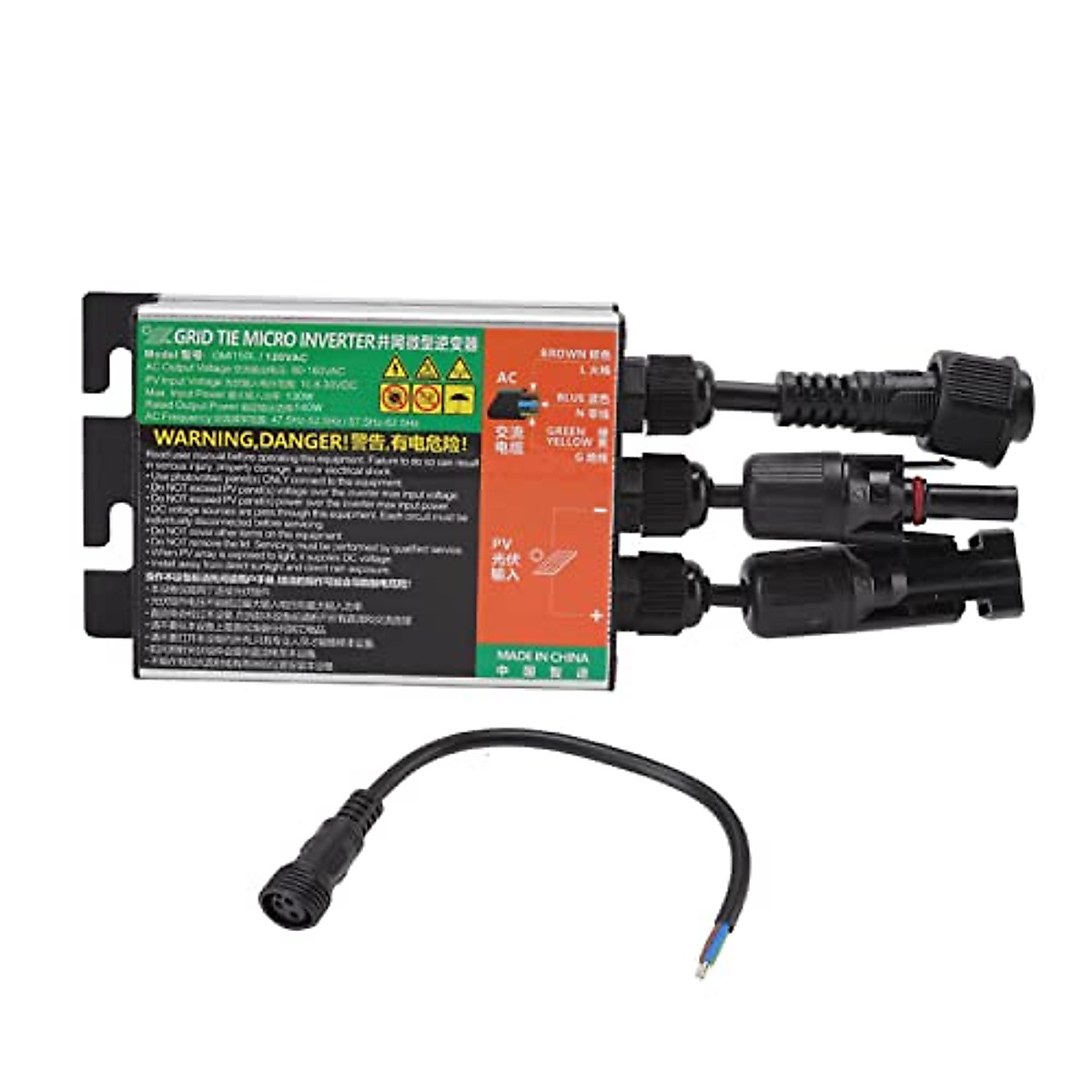 Grid Tie Micro Inverter 10.8V30V Power Inverter DC to AC Solar Microinverter Sine Inverter (GMI-150L-AC110V)