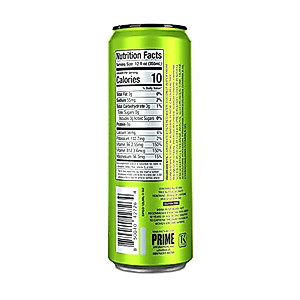 PRIME Energy LEMON LIME | Zero Sugar Energy Drink | Preworkout Energy | 200mg Caffeine with 355mg of Electrolytes and Coconut Water for Hydration| Vegan | Gluten Free |12 Fluid Ounce | 12 Pack