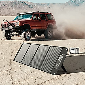 200W Solar Panels with Extra Long Connecting Cables, Portable Solar Panel Foldable ETFE High Efficiency Panel with MC4 DC XT60 Anderson Output for Power Station Generator for Outdoor Camping Van RV