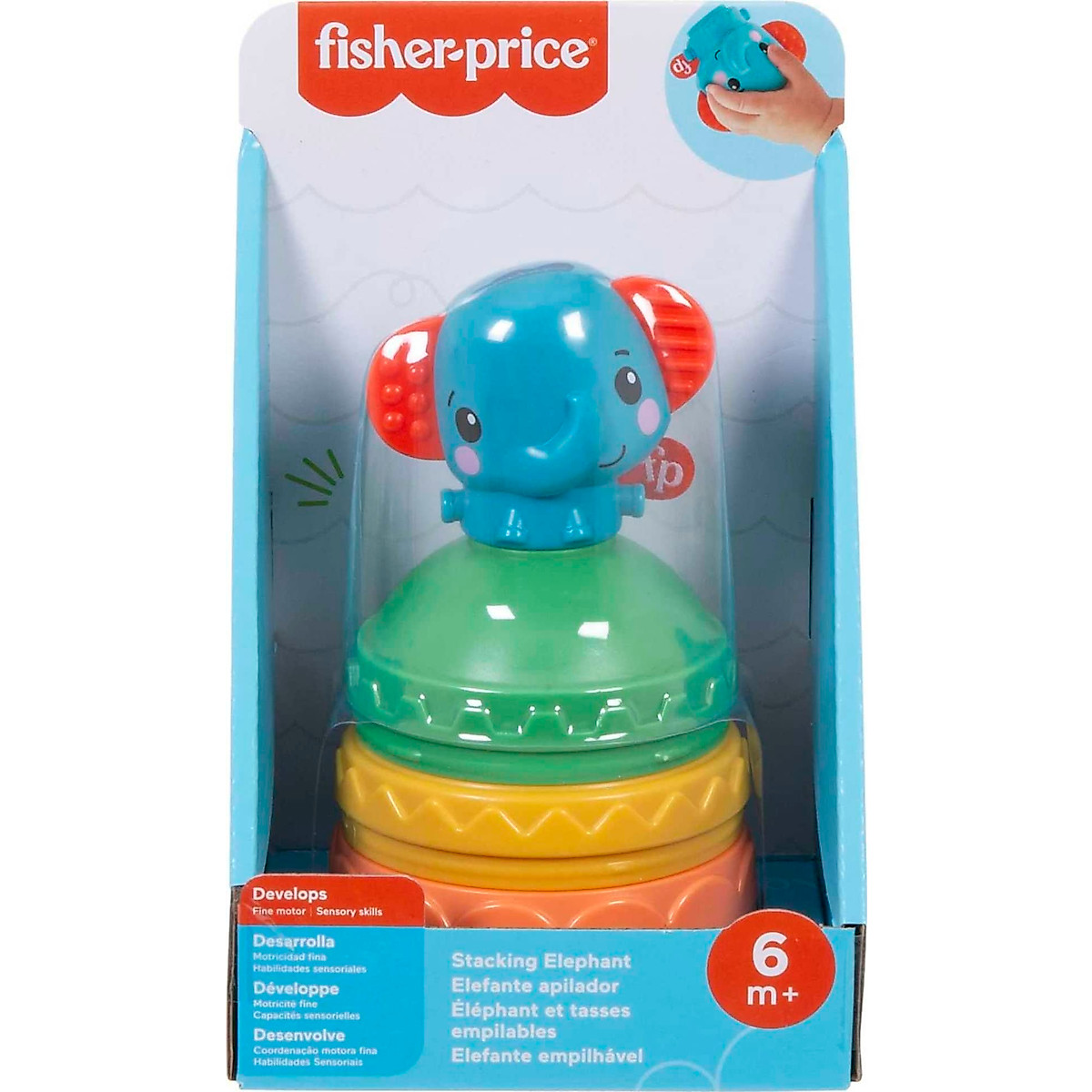 Fisher-Price Stacking Elephant, Infant Stacker Activity Toy For Baby Ages 6 Months And Older