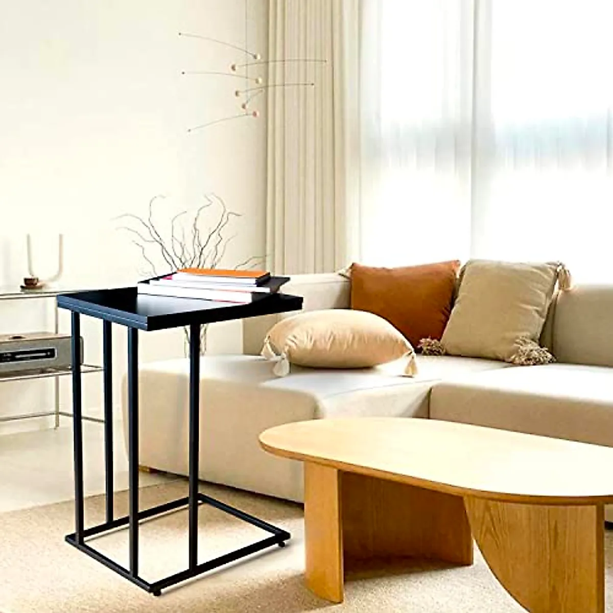 JAUZVIL Sofa and Bedside Table, Snack Table, Small Space Side Table: Living Room, Bedroom, Bathroom, Country Snack Table (Portrait)