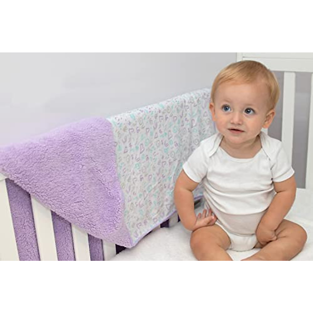 Sherpa Fleece Baby Blankets for Boys and Girls – Colorful, Reversible Baby Blankets for Newborns, Infants, Toddlers, and Nursery (Dreams & Doodles)