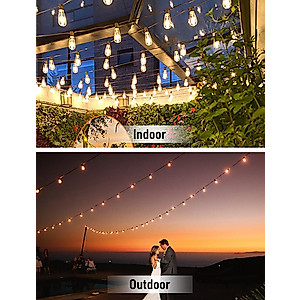 Romasaty 10-Pack Edison Light Bulbs ST40 Clear Replacement Bulbs-7 watts 120 Volts E17 Screw Base for Outdoor Indoor Patio Edison String Lights-Clear