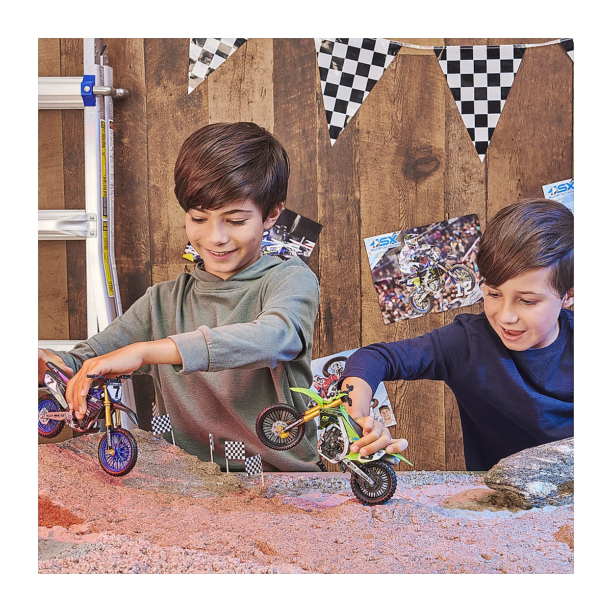 Supercross, Authentic Eli Tomac 1:10 Scale Collector Die-Cast Motorcycle Replica with Display Stand