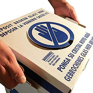 Dynalon 797035 Medium Floor Model Laboratory Glass Disposal Box, 12" Length x 12" Width x 20" Height (Case of 6)