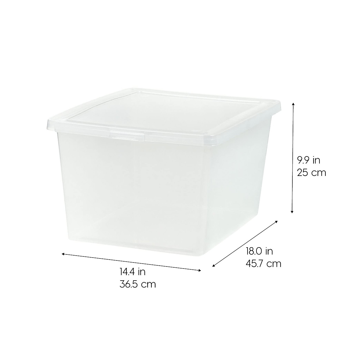 IRIS USA 25 Qt Clear Storage Box, BPA-Free Plastic Stackable Bin with Lid, 4 Pack, Containers to Organize Shoes and Closet Shelves, Classroom Organization Teacher Tools, Game Storage