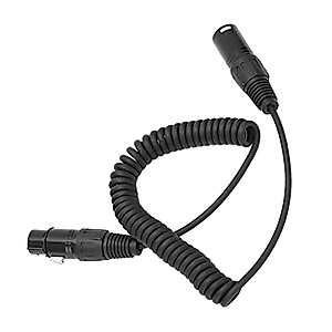 Vifemify Headset Extension Spring Cable Coiled Cord 5Pin XLR Connector for Airbus Aviation Headphone Extension Cable