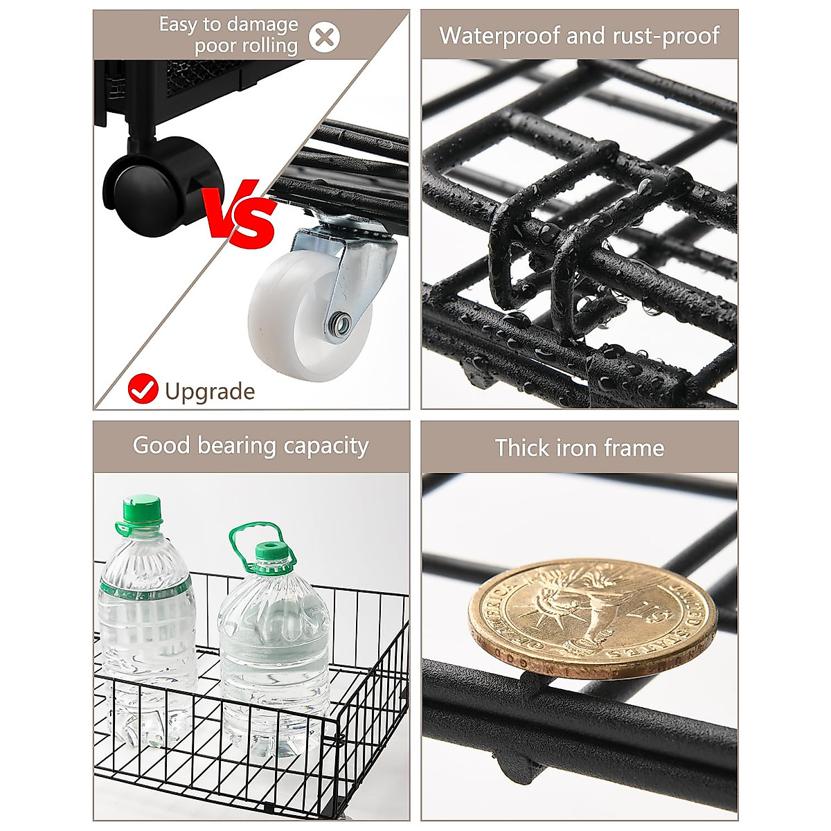 Airhercs xxxxx-Large 4 Pack Under Bed Storage With Wheels, Under The Bed Storage Bins,Under Bed Shoe Storage,Rolling Under Bed Storage Drawers,Under Bed Basket