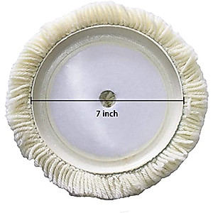 Wool Buffing Pad Kit 7Inch 3PCS, 100% Natural Wool Car Auto Hook and Loop Grip Buffing Pad for Compound Cutting & Polishing for Car,Boats, Trucks and RVs Polishing Motorcycle Washing Machine