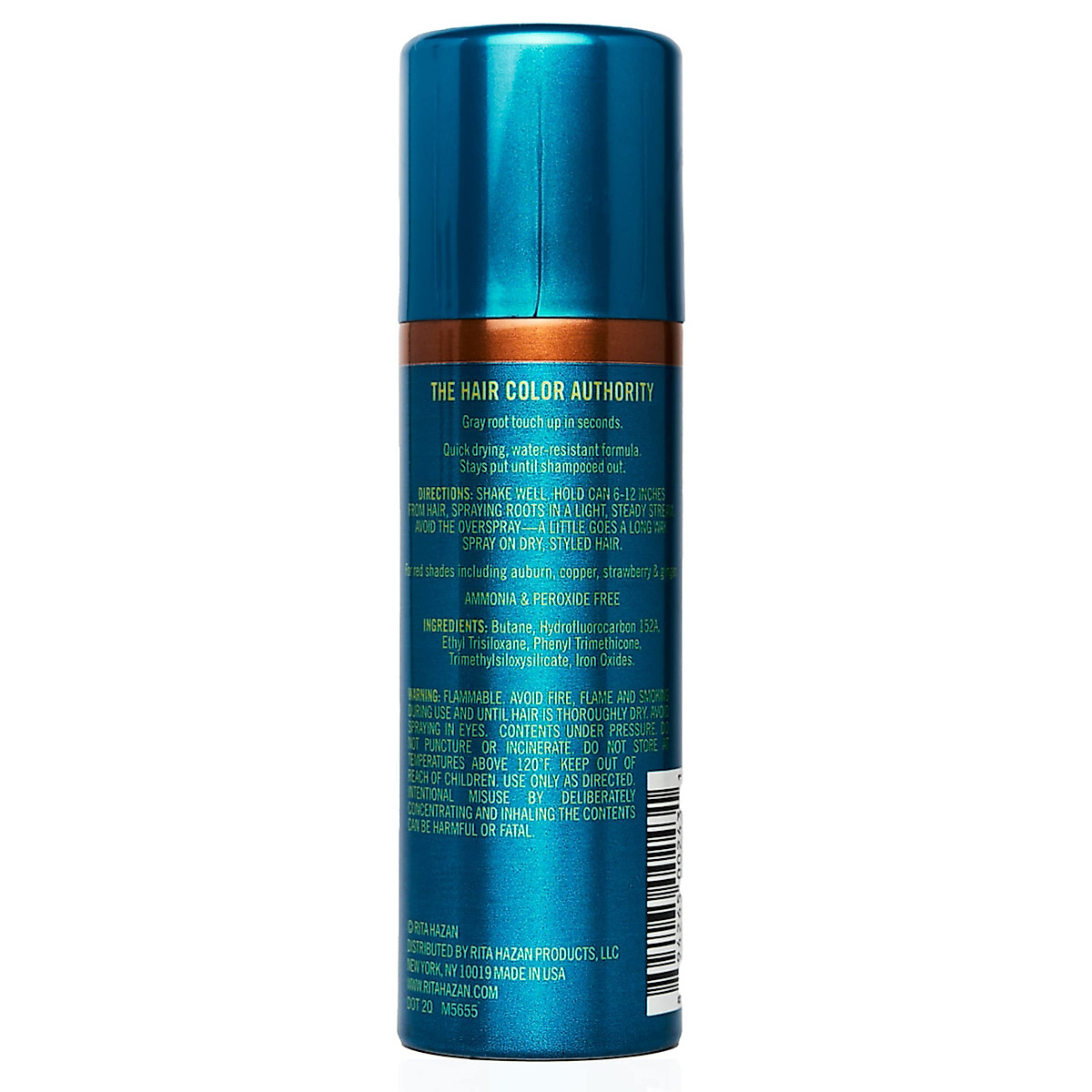 Rita Hazan Root Concealer Touch Up Spray - Instant Spray To Cover Up Roots - Quick Drying, Water-Resistant Formula - Temporary Hair Color Spray for Gray Roots - 2 oz. Root Spray