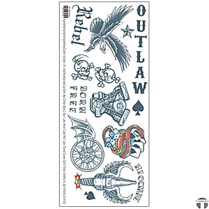Tinsley Transfers Outlaws Biker Temporary Tattoo FX Costume Kit